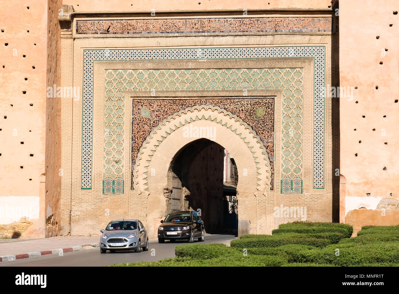 Meknes old city gate with traditional architecture - Morocco Stock ...
