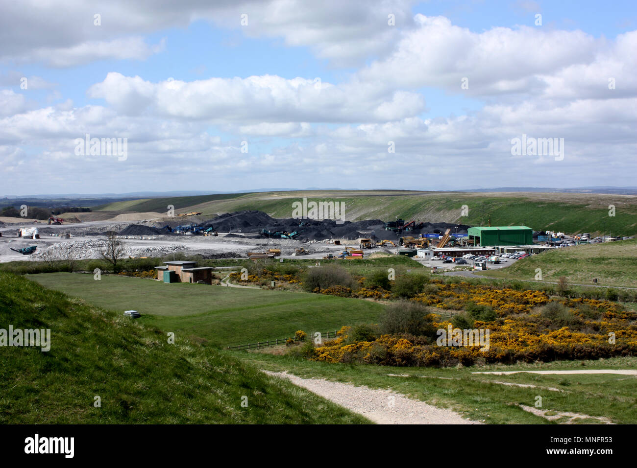 Shotton Surface Mine near the Goddess of the North in Northumberland ...