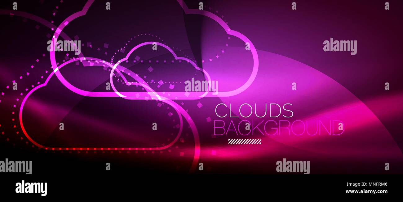Vector cloud computing, storage concept. Vector purple cloud computing ...
