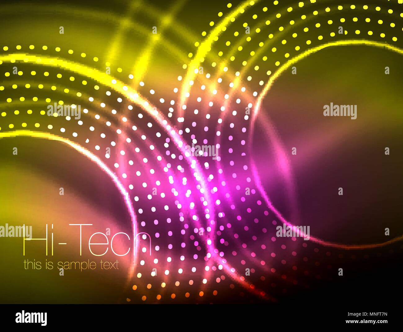 Magic neon circle shape abstract background, shiny light effect ...