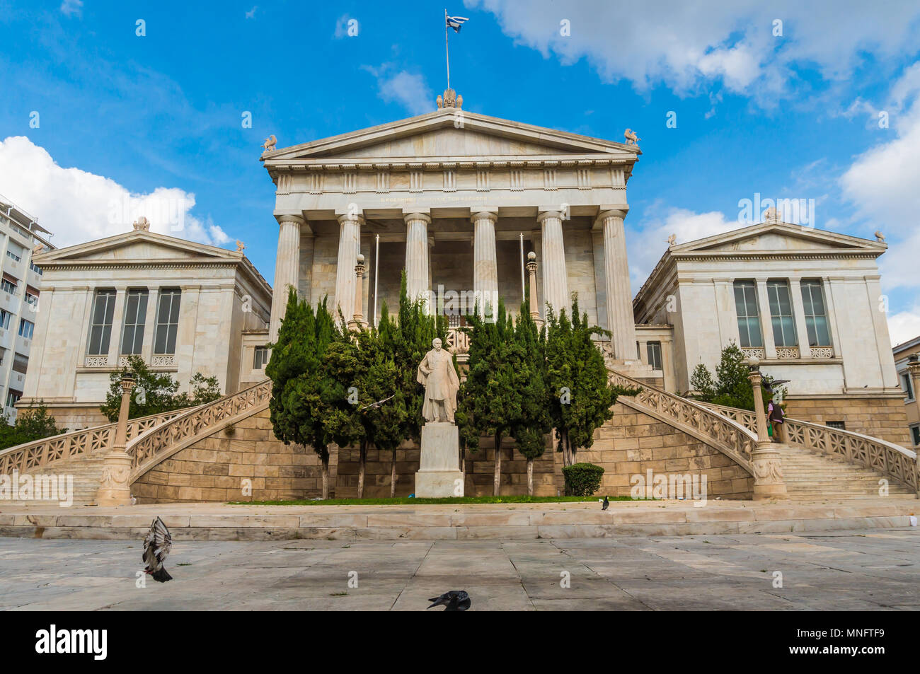 National library in the center of Athens Greece Stock Photo - Alamy