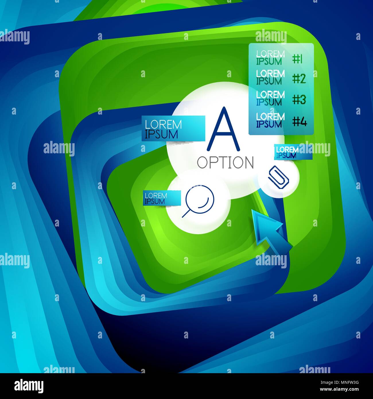 Rotating swirl square background, color rectangles with stepping ...