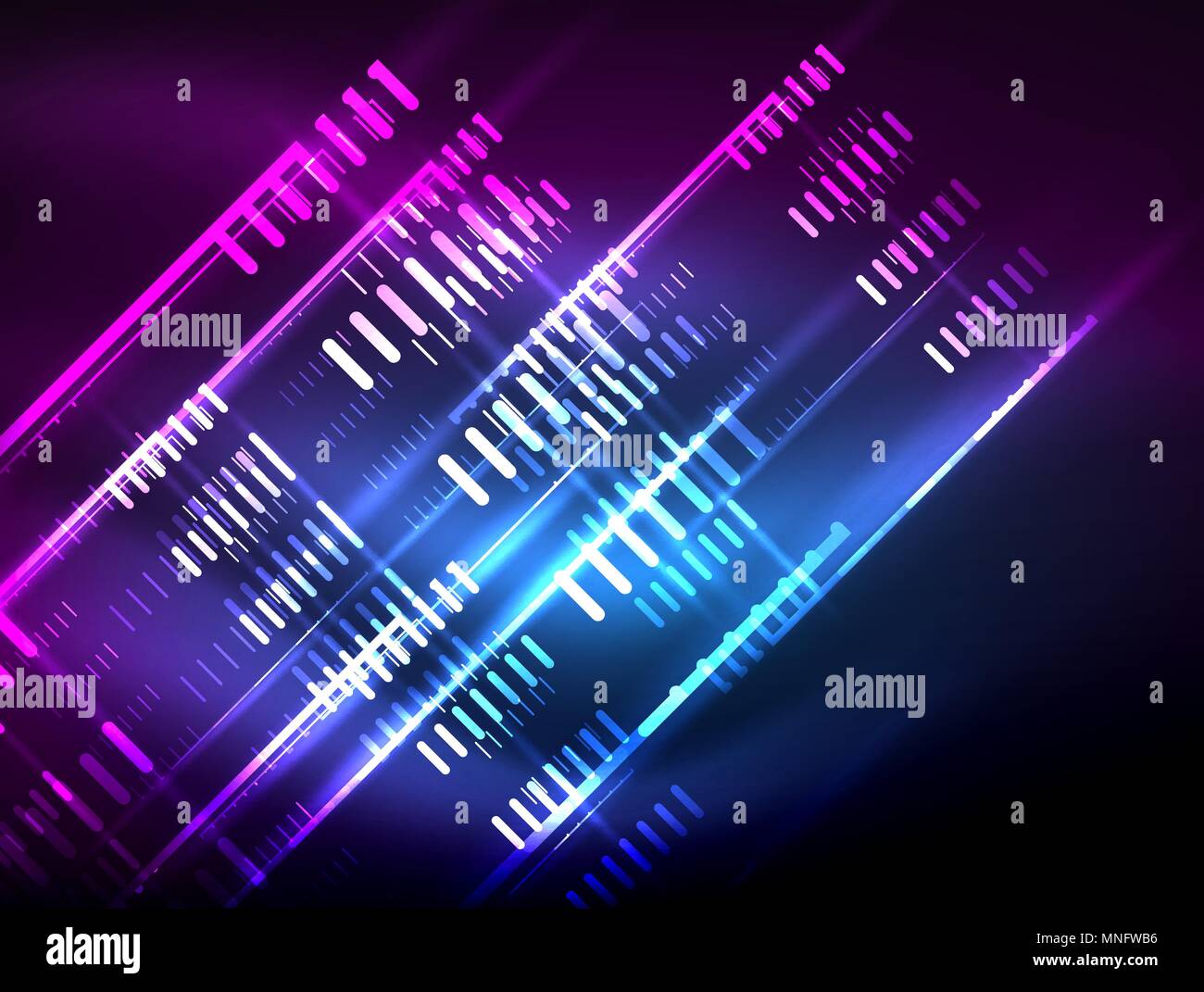 Futuristic neon lights on dark background, digital abstract techno ...
