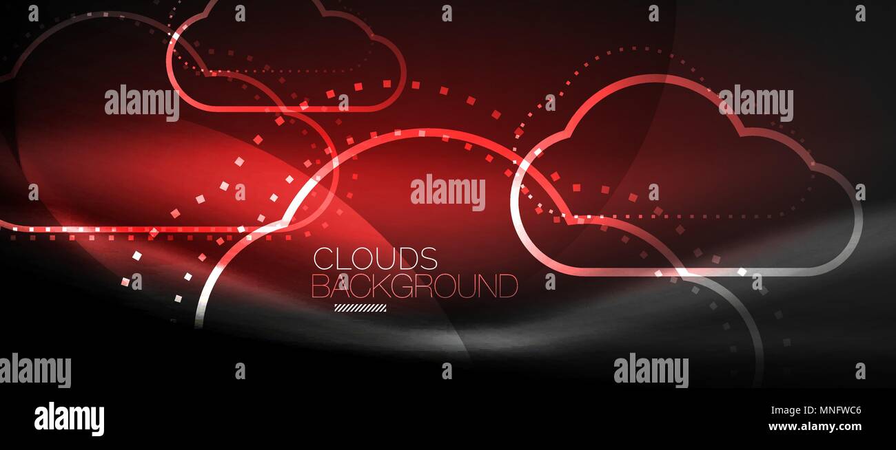 Vector cloud computing, storage concept. Vector cloud computing, storage concept, neon digital ...