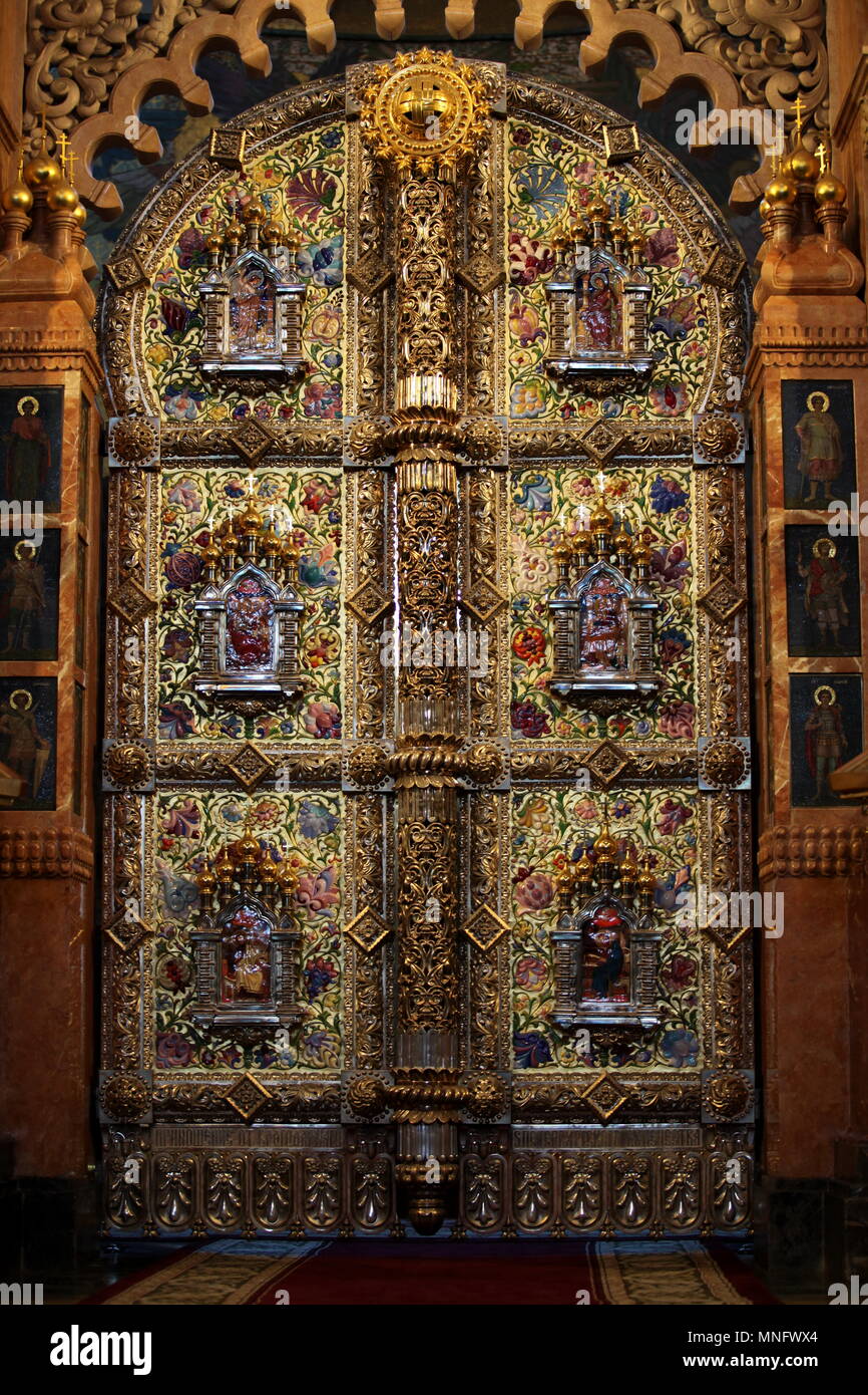 St. Petersburg, Russia,17 February 2015 Church of Resurrection ornate ...