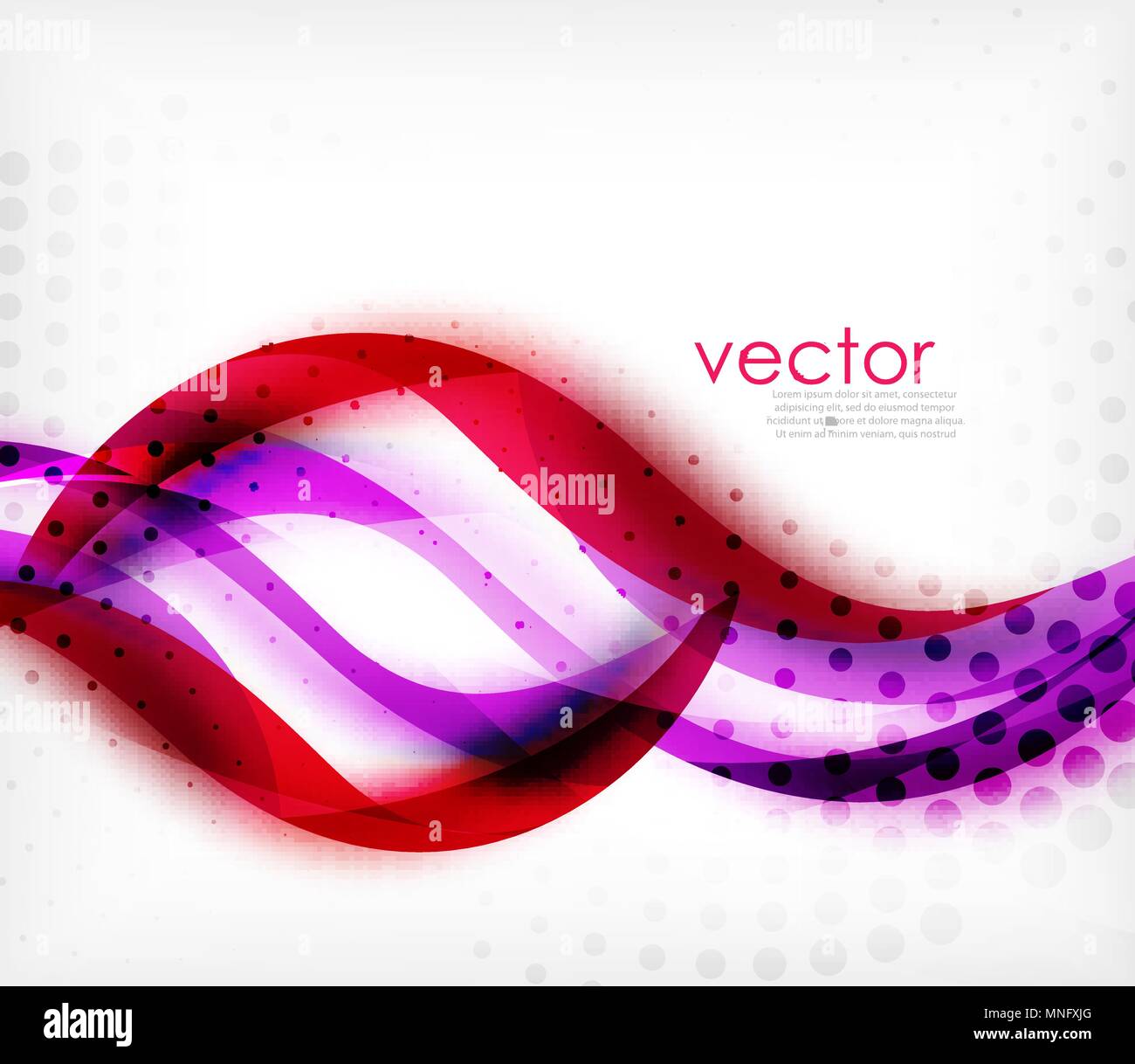 Vector colorful wavy stripe on white background with blurred effects ...