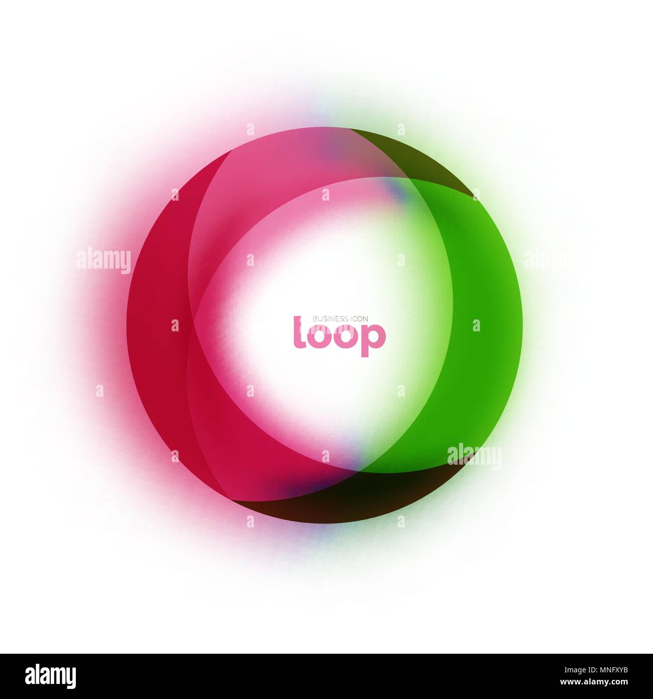 Loop circle business icon, created with glass transparent color shapes ...