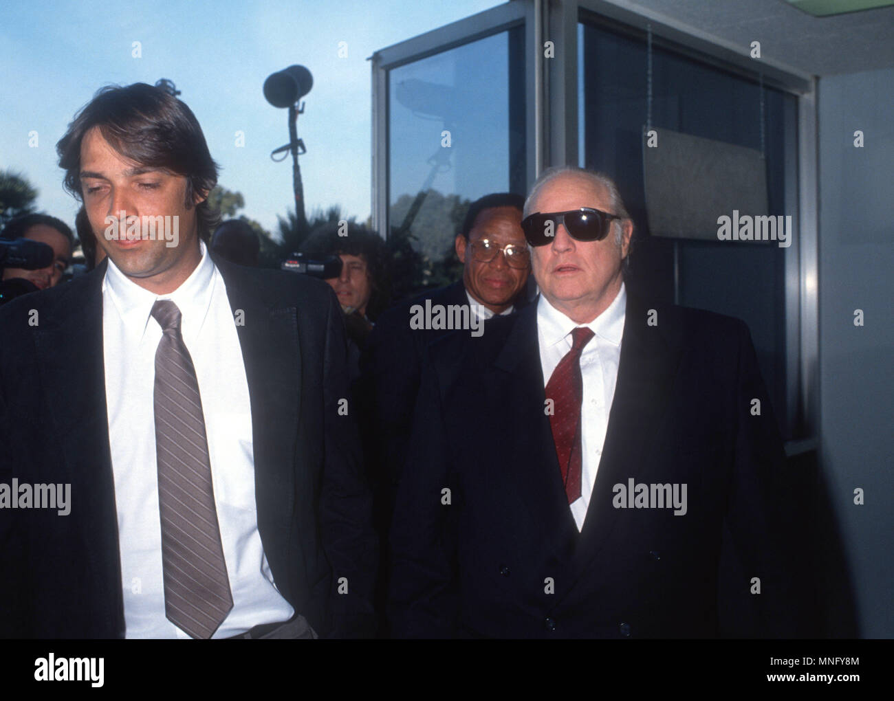 SANTA MONICA, CA - SEPTEMBER 26: (L-R) Christian Brando and father ...