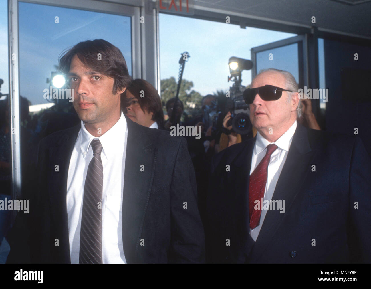 SANTA MONICA, CA - SEPTEMBER 26: (L-R) Christian Brando and father ...