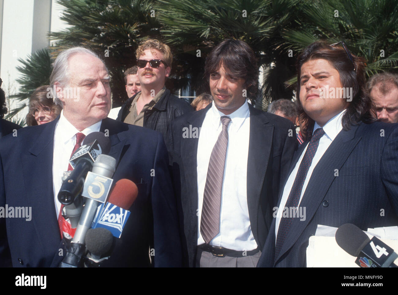 SANTA MONICA, CA - SEPTEMBER 26: (L-R) Actor Marlon Brando and sons ...