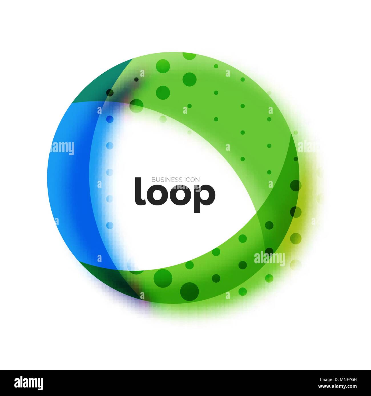 Loop circle business icon, created with glass transparent color shapes ...
