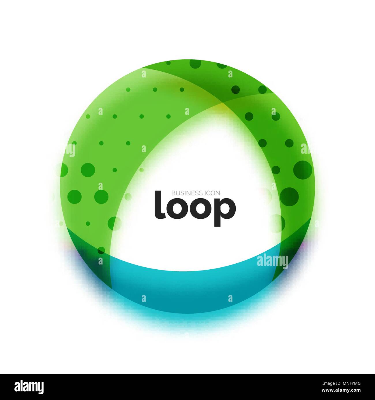 Loop circle business icon, created with glass transparent color shapes ...