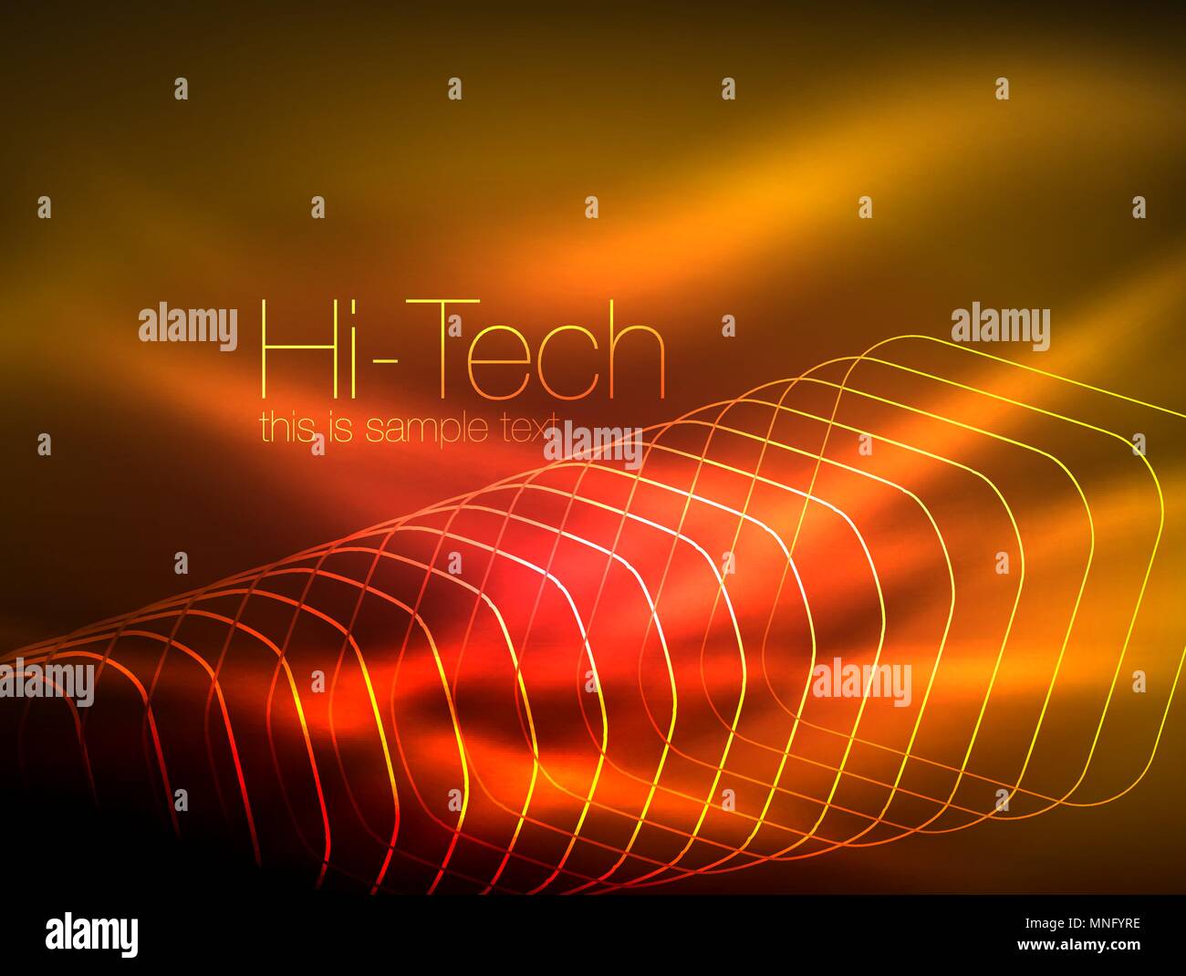 Neon glowing outline squares in dark. Neon glowing outline squares in ...