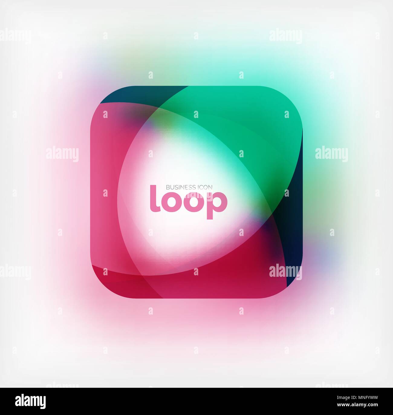 Vector square loop business symbol, geometric icon created of waves ...