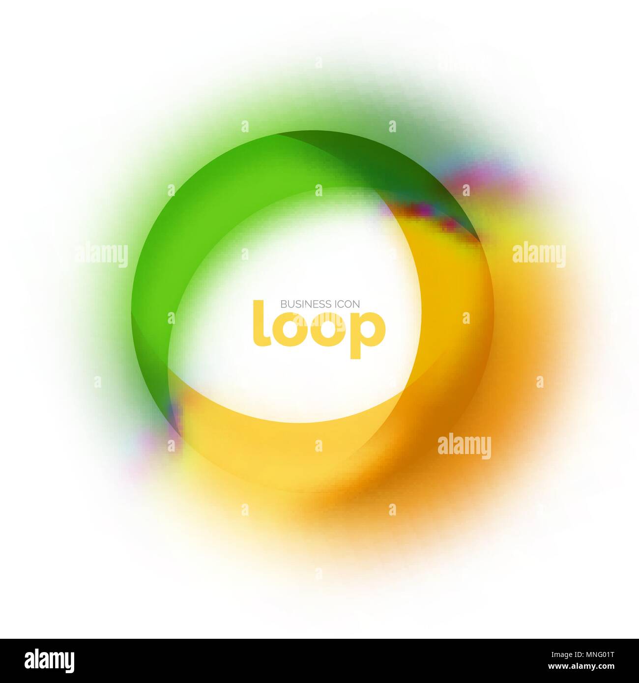 Loop circle business icon, created with glass transparent color shapes ...