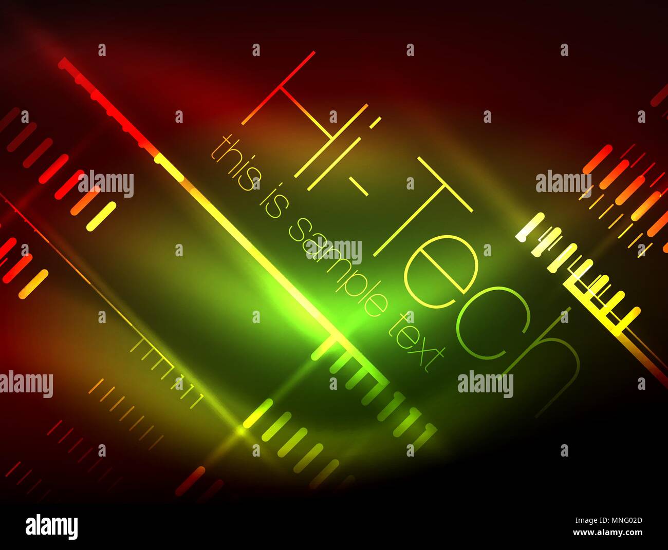 Futuristic neon lights on dark background, digital abstract techno ...