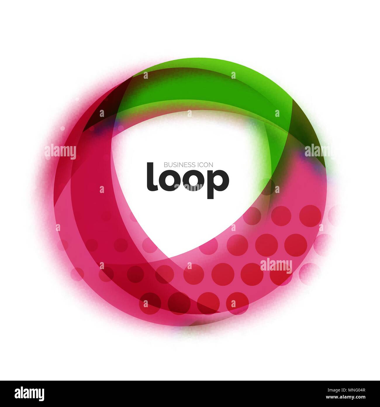 Loop circle business icon, created with glass transparent color shapes ...