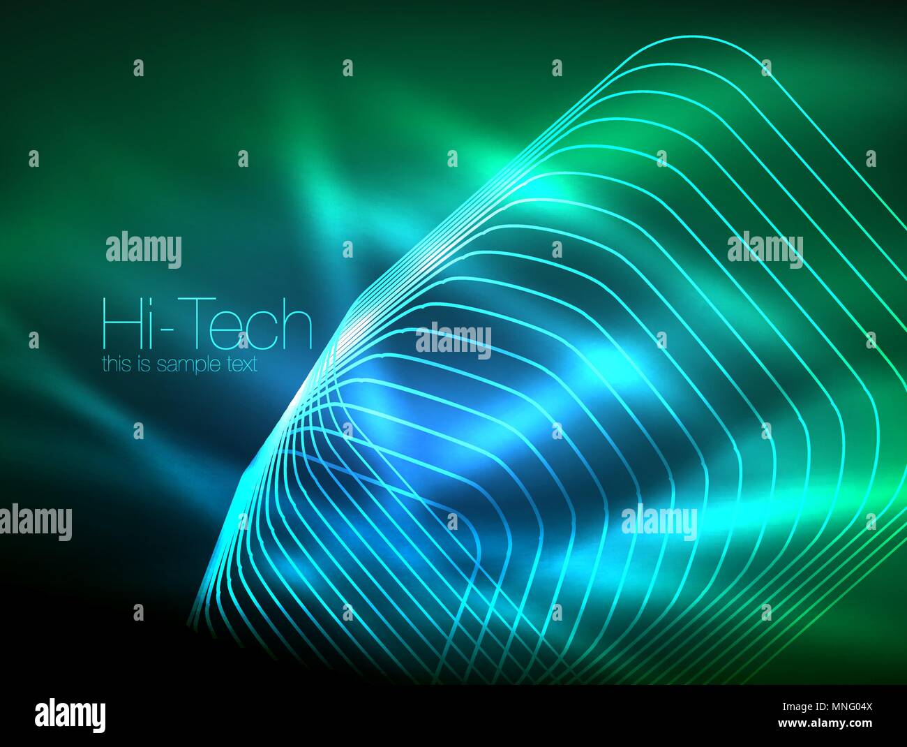 Neon glowing outline squares in dark. Neon glowing outline squares in ...