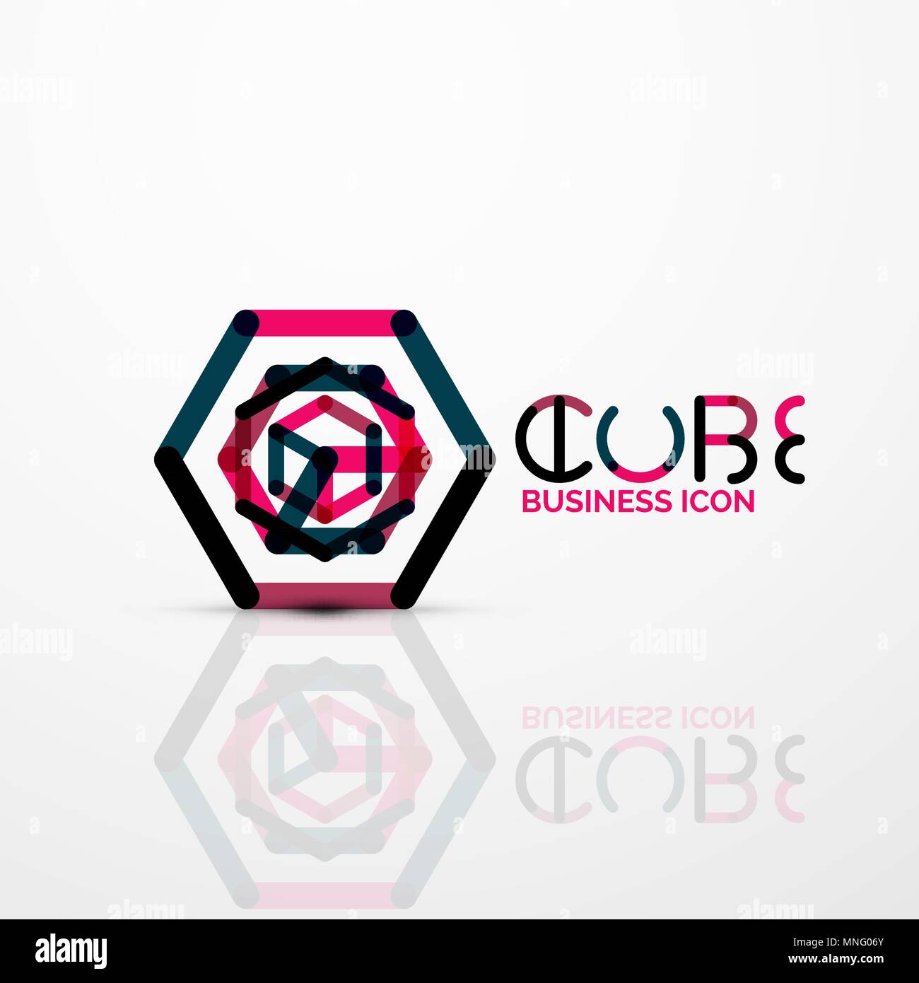 Cube idea concept logo, line. Cube idea concept logo, line design ...