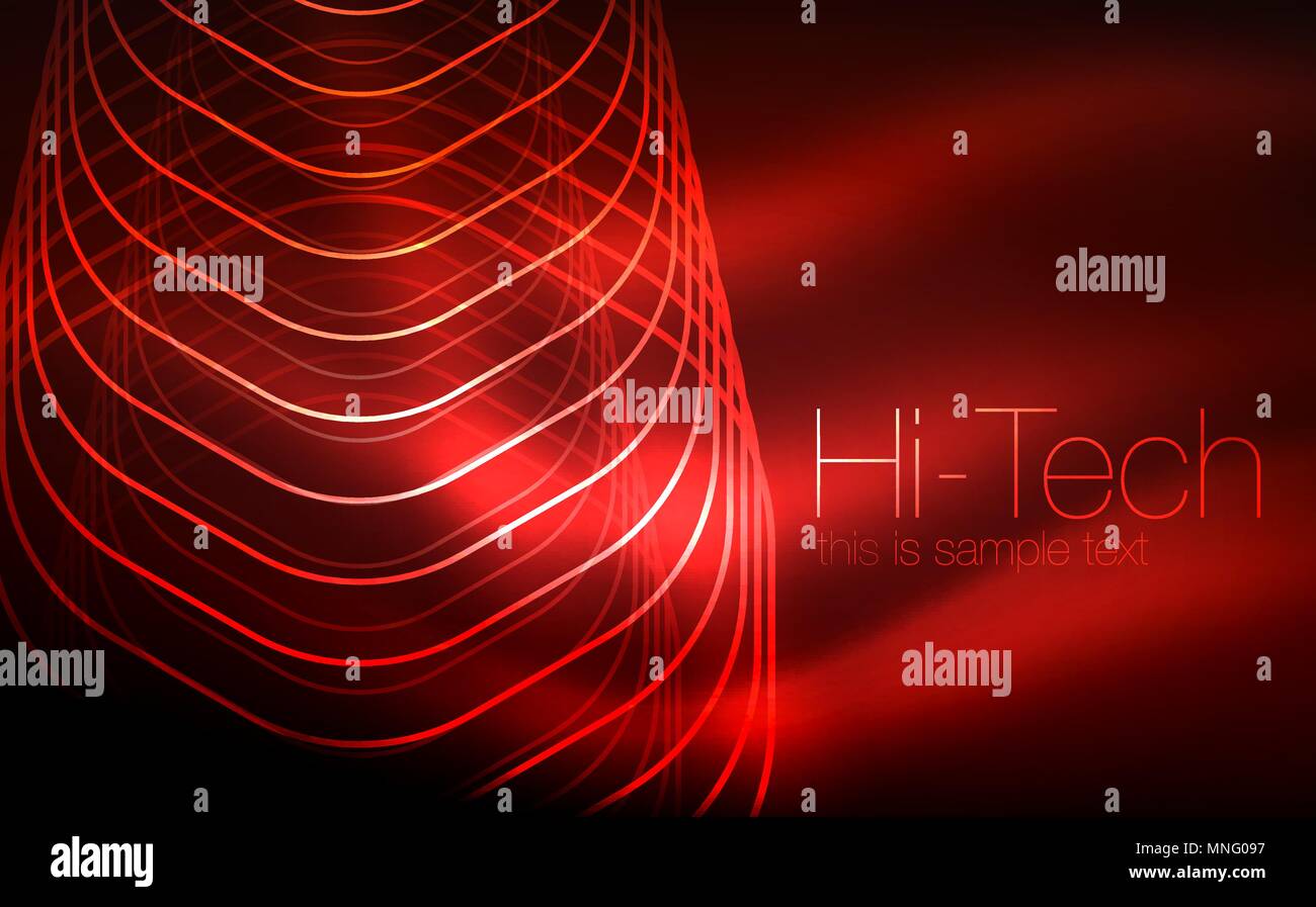 Outline hexagons, glowing geometric shapes, digital techno abstract ...