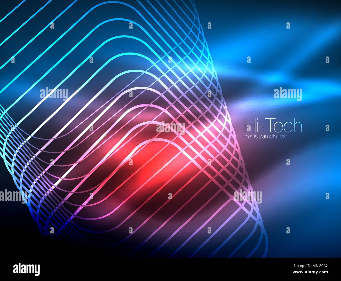 Neon glowing outline squares in dark. Neon glowing outline squares in ...