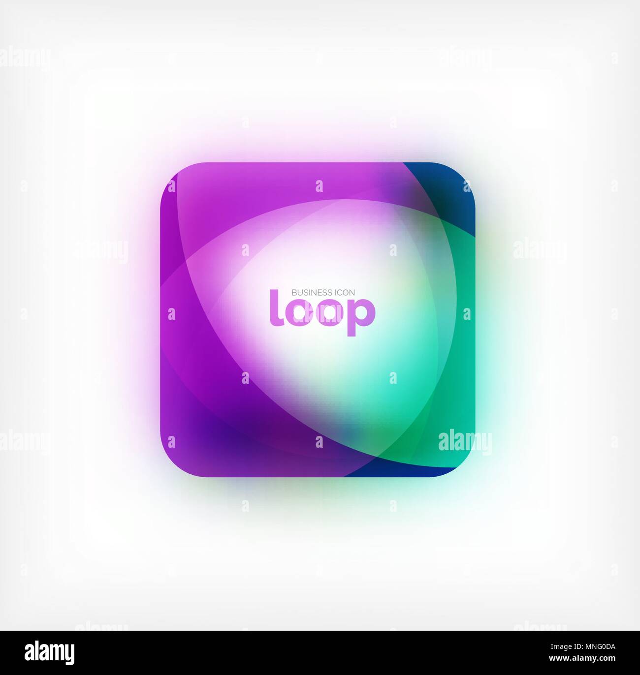 Vector square loop business symbol, geometric icon created of waves ...