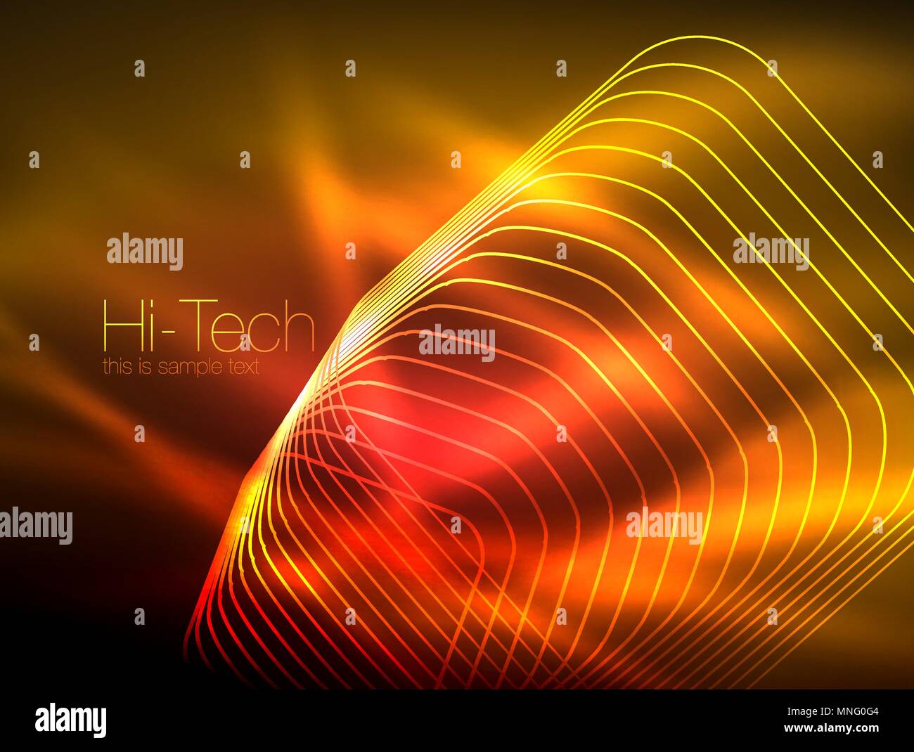 Neon glowing outline squares in dark. Neon glowing outline squares in ...