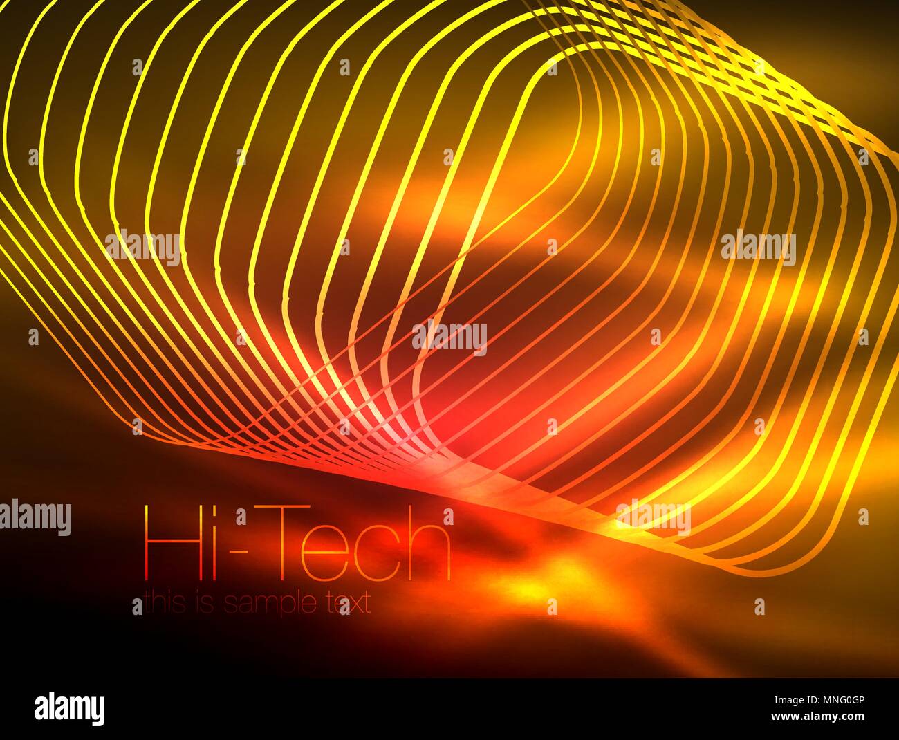 Neon glowing outline squares in dark. Neon glowing outline squares in ...