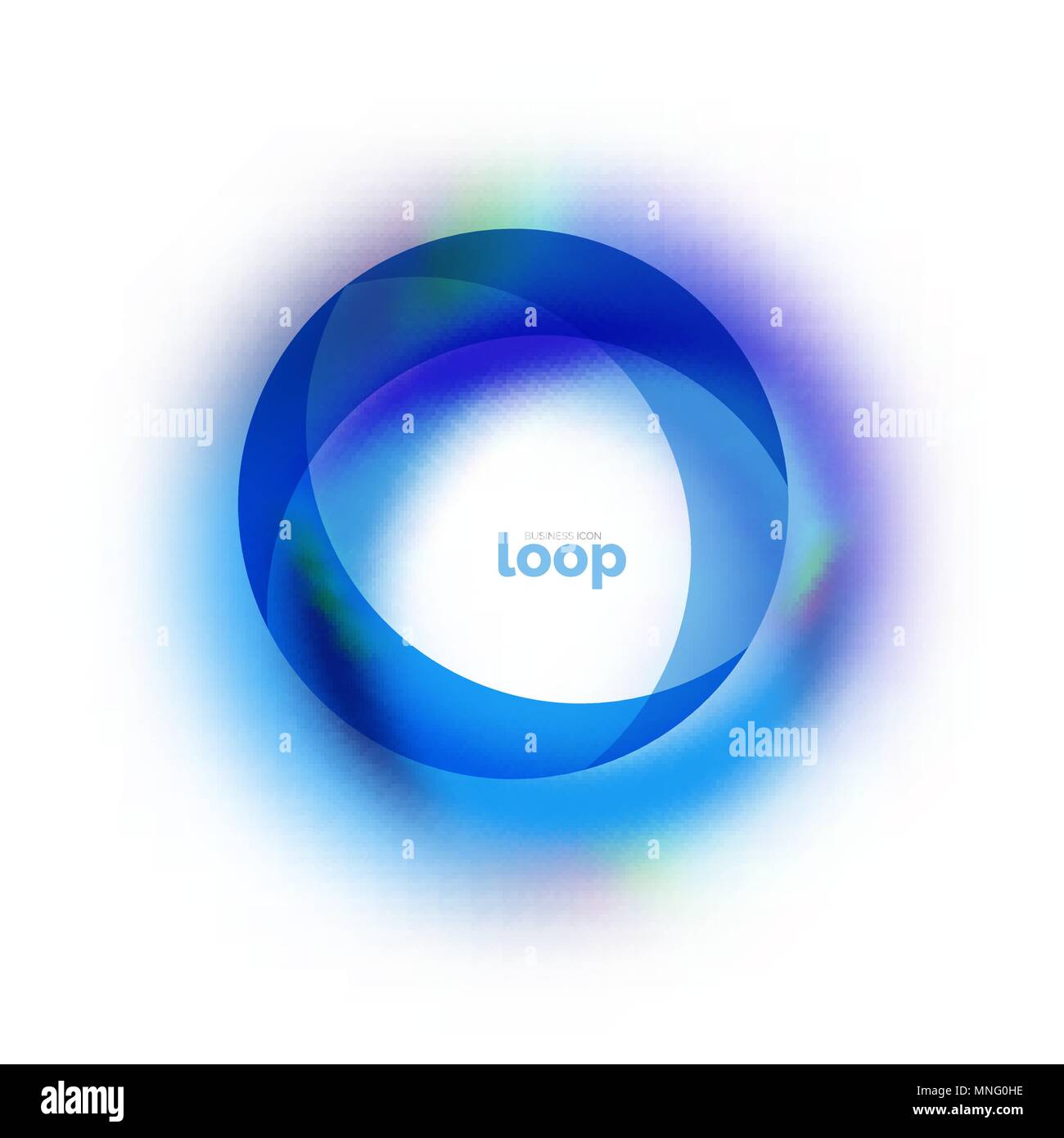 Loop circle business icon, created with glass transparent color shapes ...
