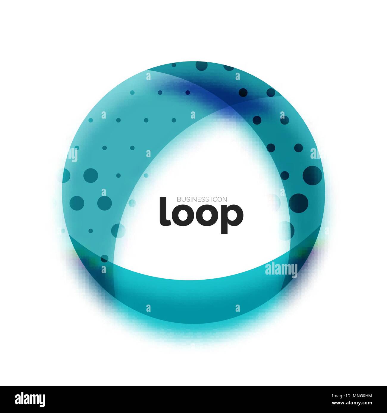 Loop circle business icon, created with glass transparent color shapes ...