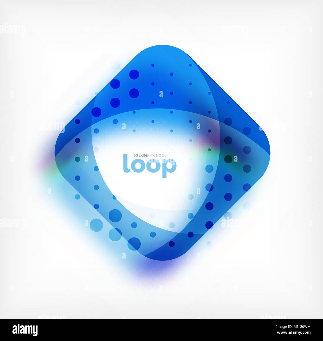 Vector square loop business symbol, geometric icon created of waves ...