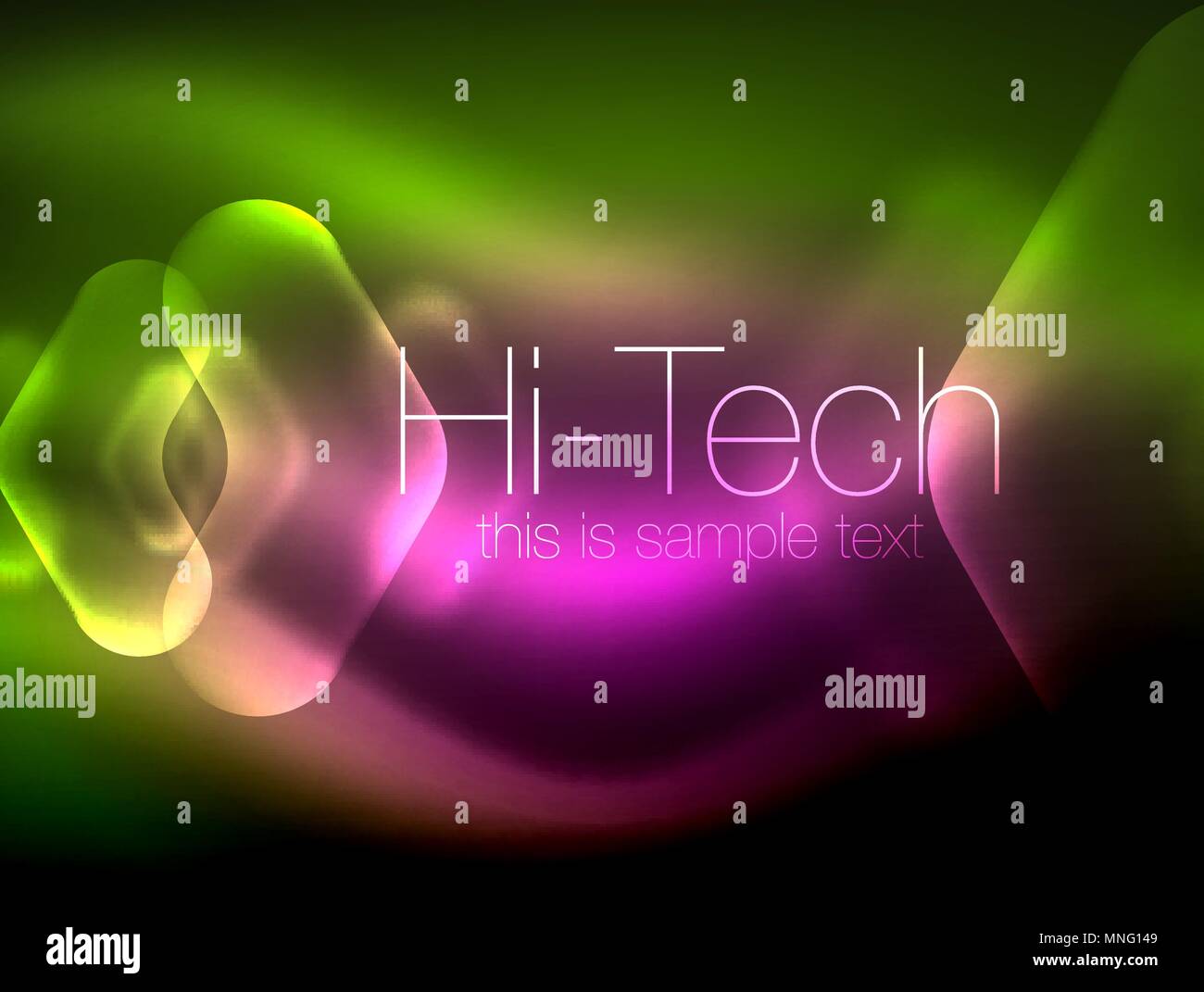 Blurred arrows in dark space. Neon pointers, glass glossy design ...