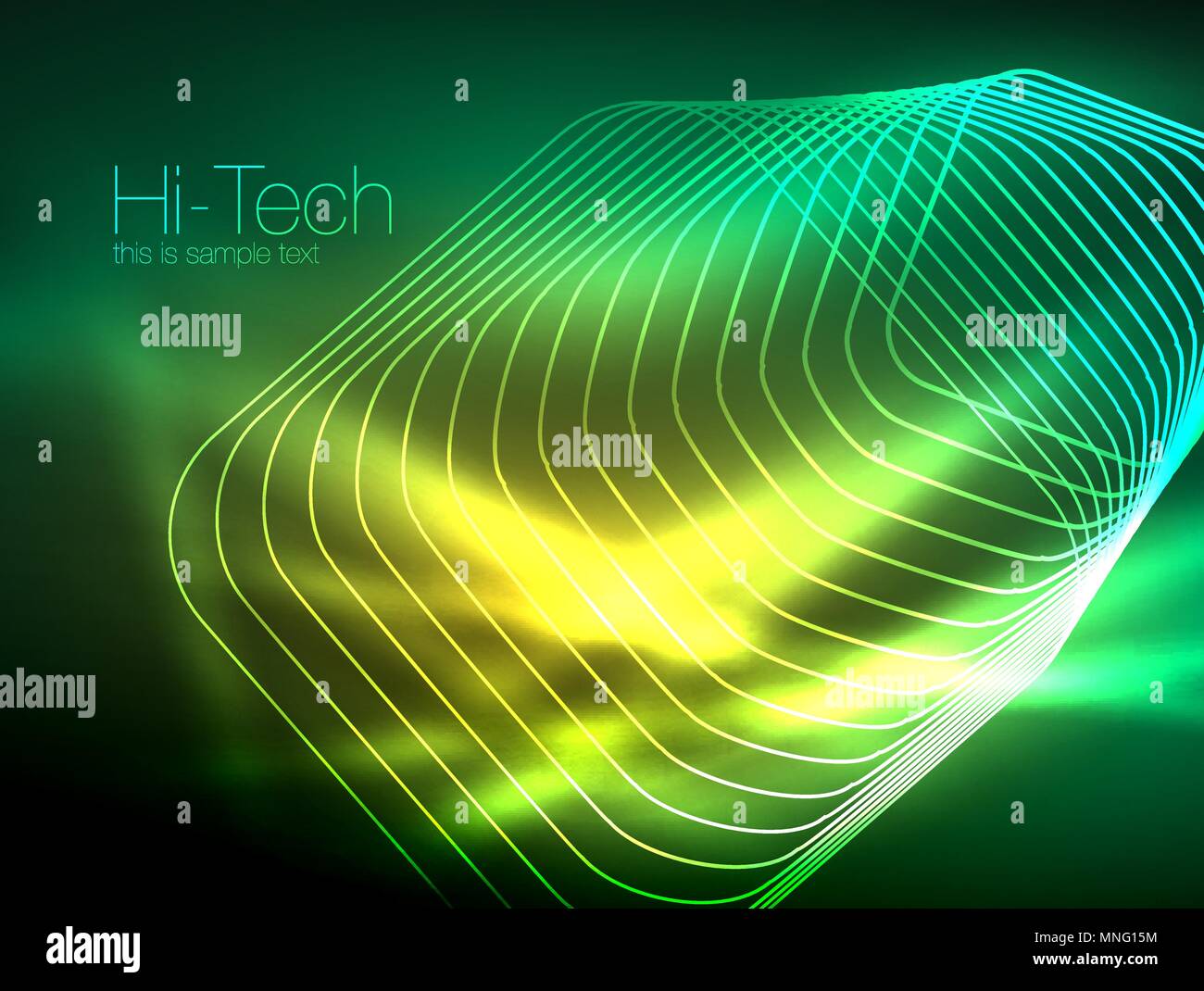 Neon glowing outline squares in dark. Neon glowing outline squares in ...