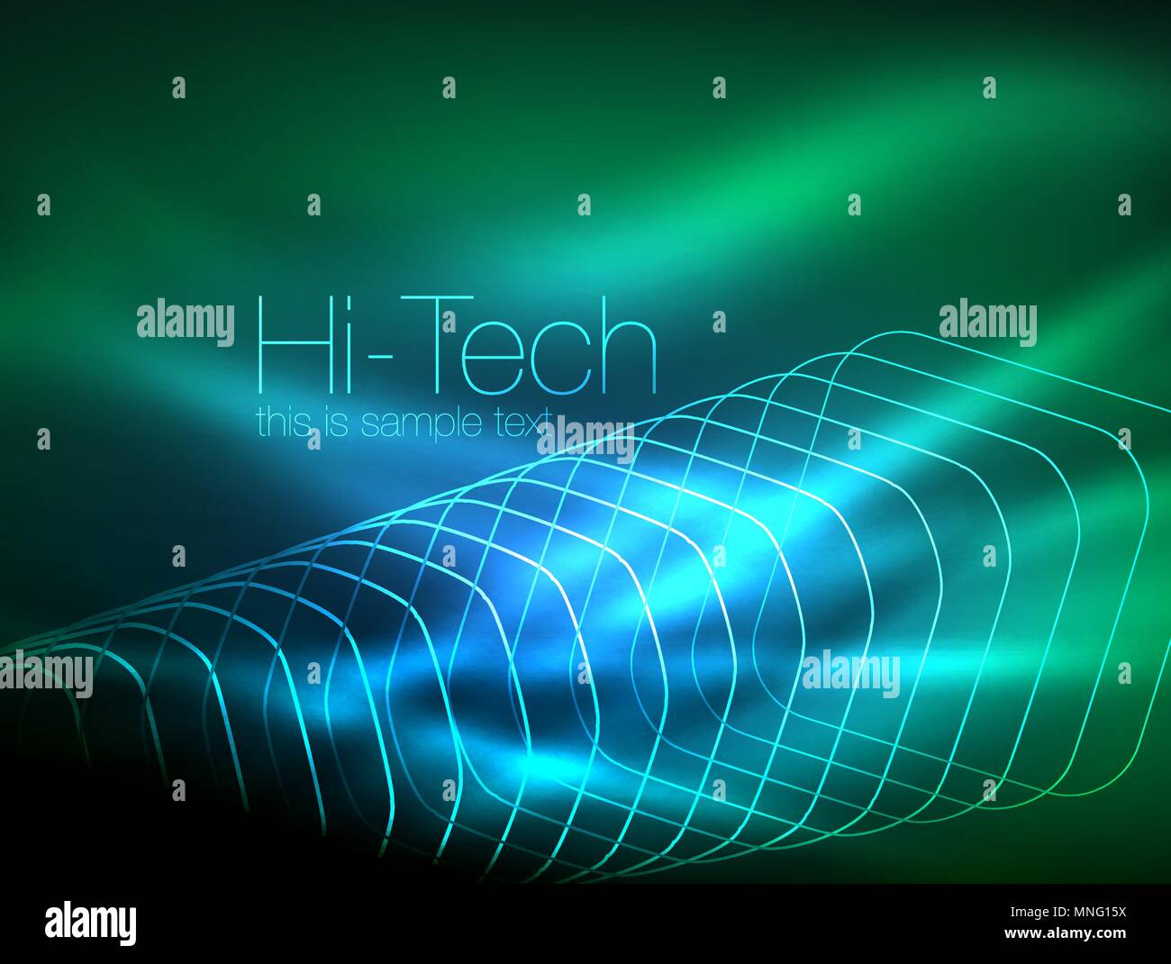 Neon glowing outline squares in dark. Neon glowing outline squares in ...