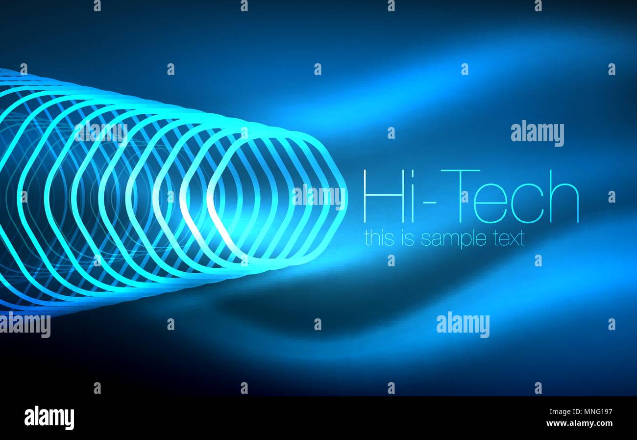 Outline hexagons, glowing geometric shapes, digital techno abstract ...