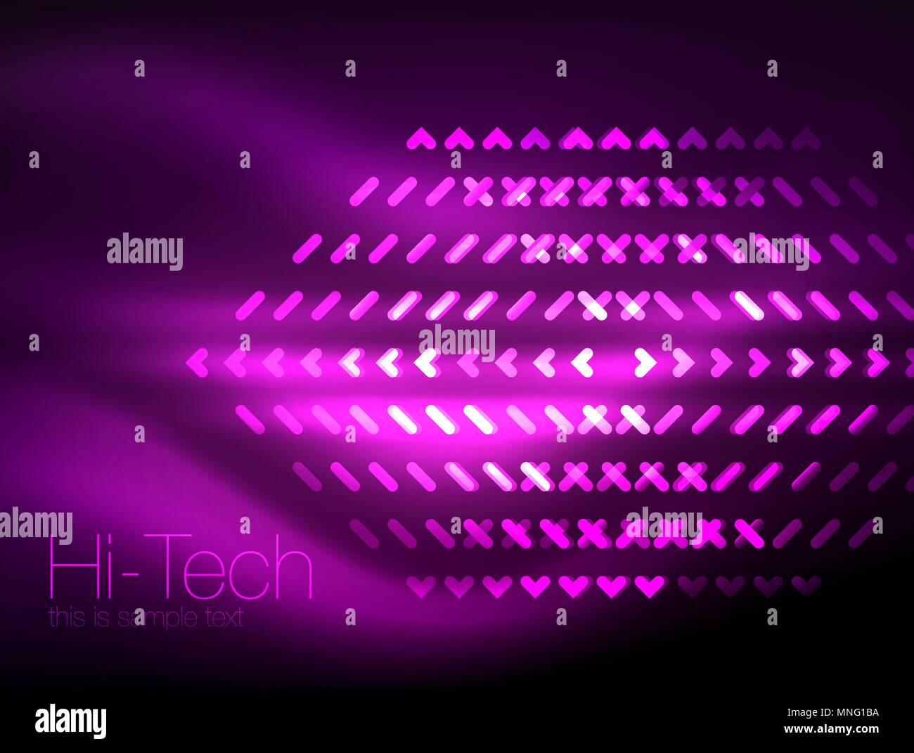 Futuristic neon lights on dark background, digital abstract techno ...