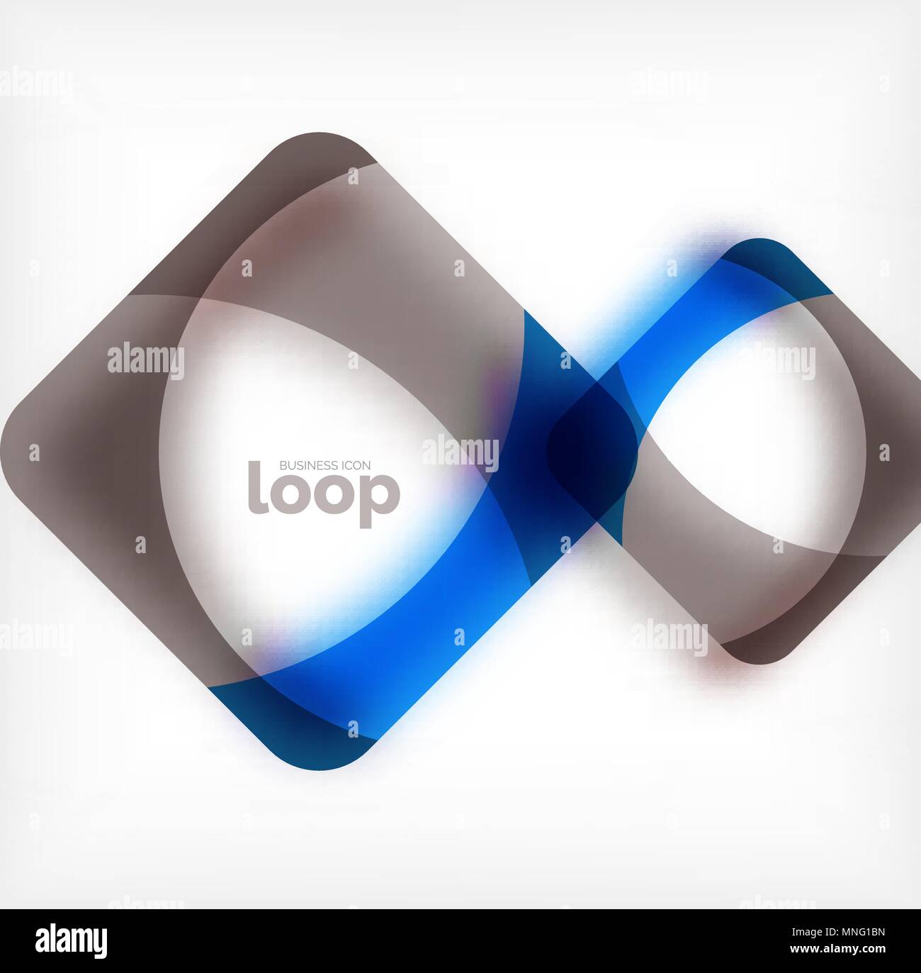 Vector square loop business symbol, geometric icon created of waves ...
