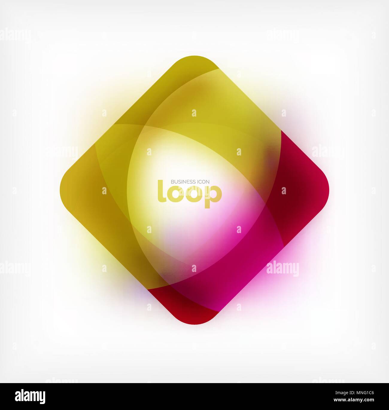 Vector square loop business symbol, geometric icon created of waves ...