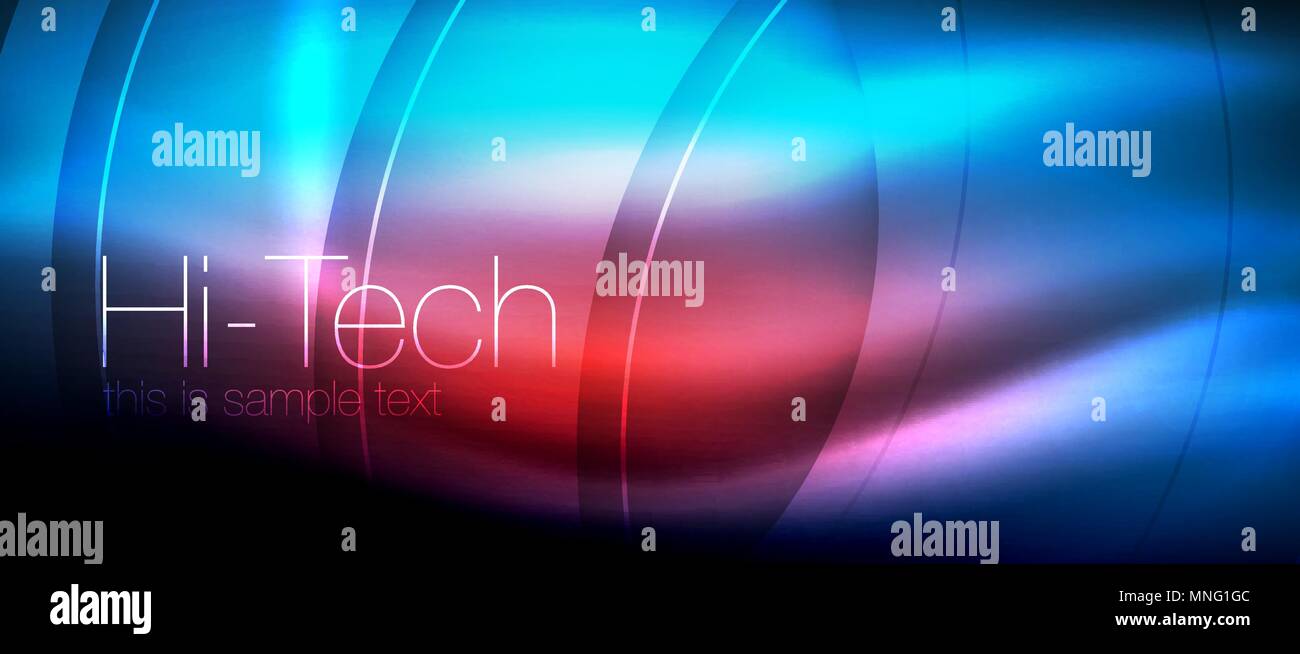 Glossy light effect neon glowing waves, shiny lights. Glossy light ...