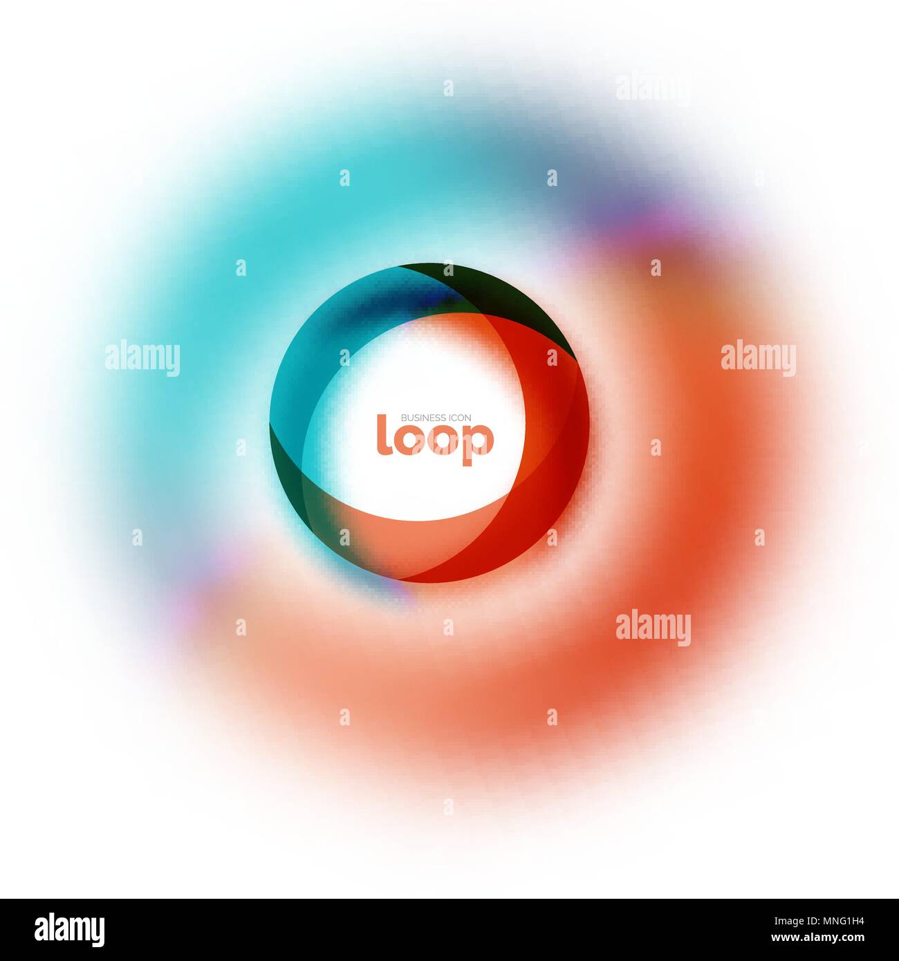 Loop circle business icon, created with glass transparent color shapes ...