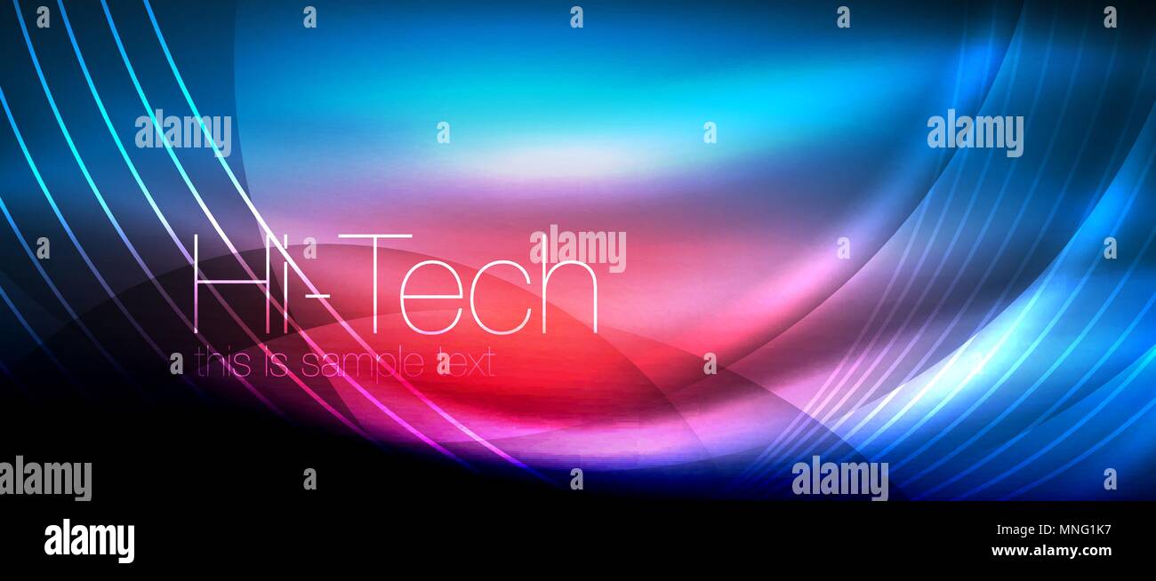 Glossy light effect neon glowing waves, shiny lights. Glossy light ...