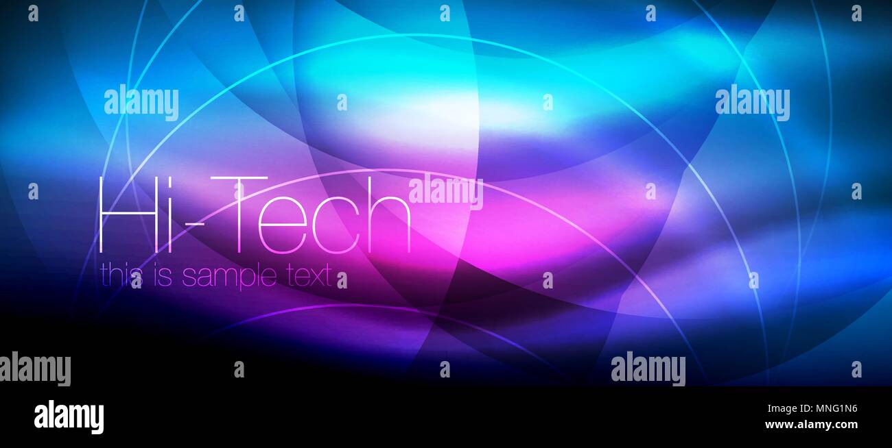 Glossy light effect neon glowing waves, shiny lights. Glossy light ...