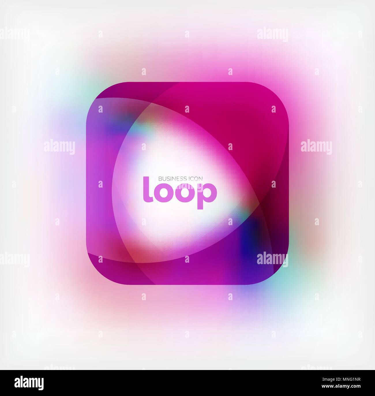 Vector square loop business symbol, geometric icon created of waves ...