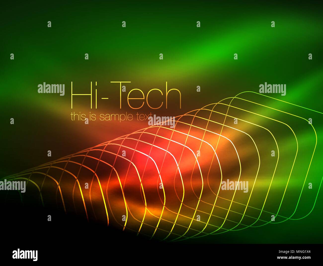Neon glowing outline squares in dark. Neon glowing outline squares in ...
