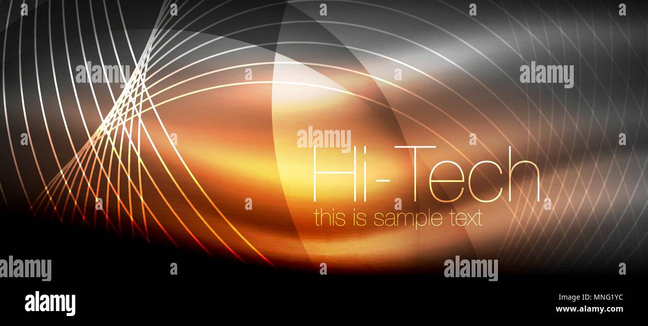 Glossy light effect neon glowing waves, shiny lights. Glossy light ...