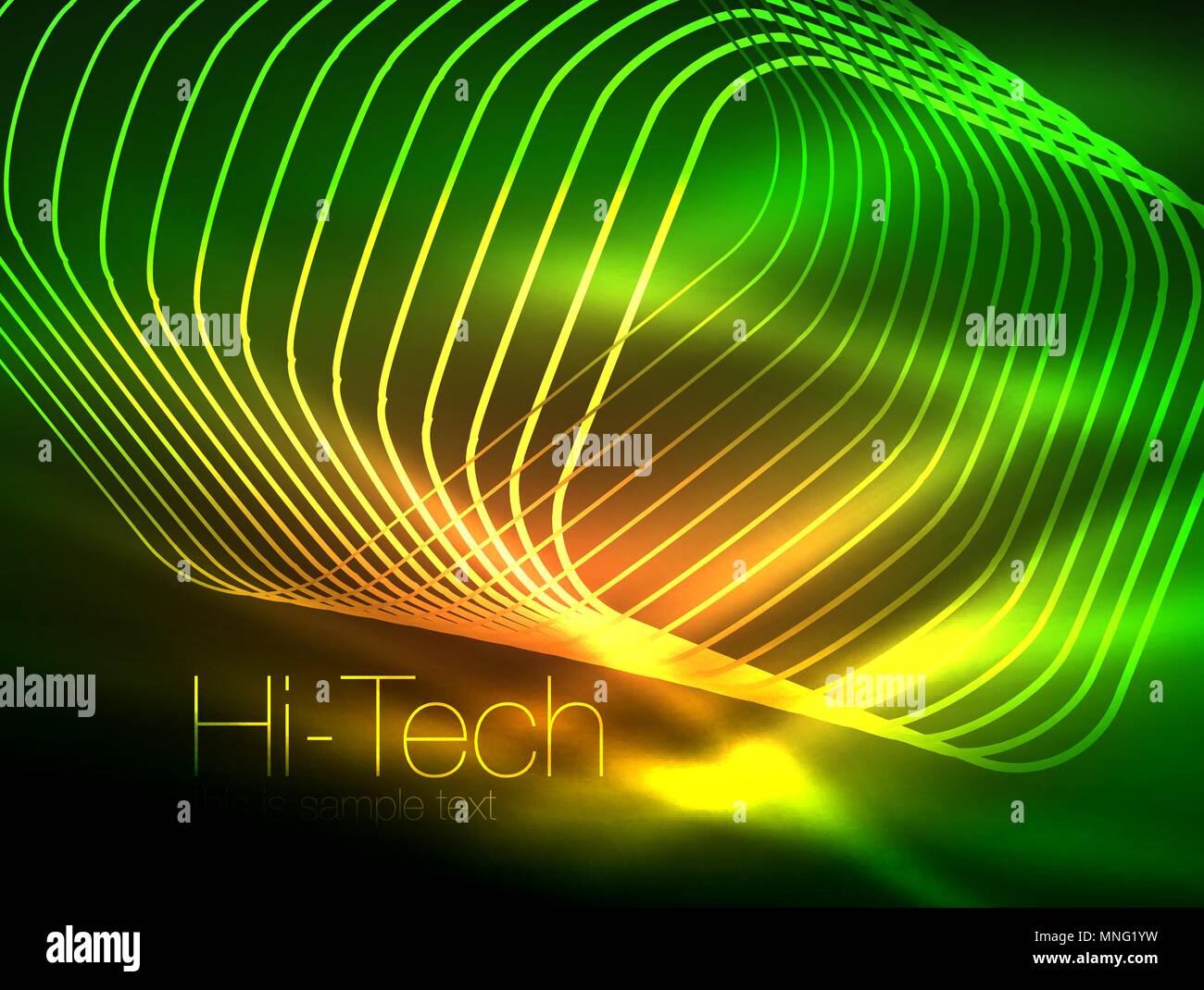 Neon glowing outline squares in dark. Neon glowing outline squares in ...