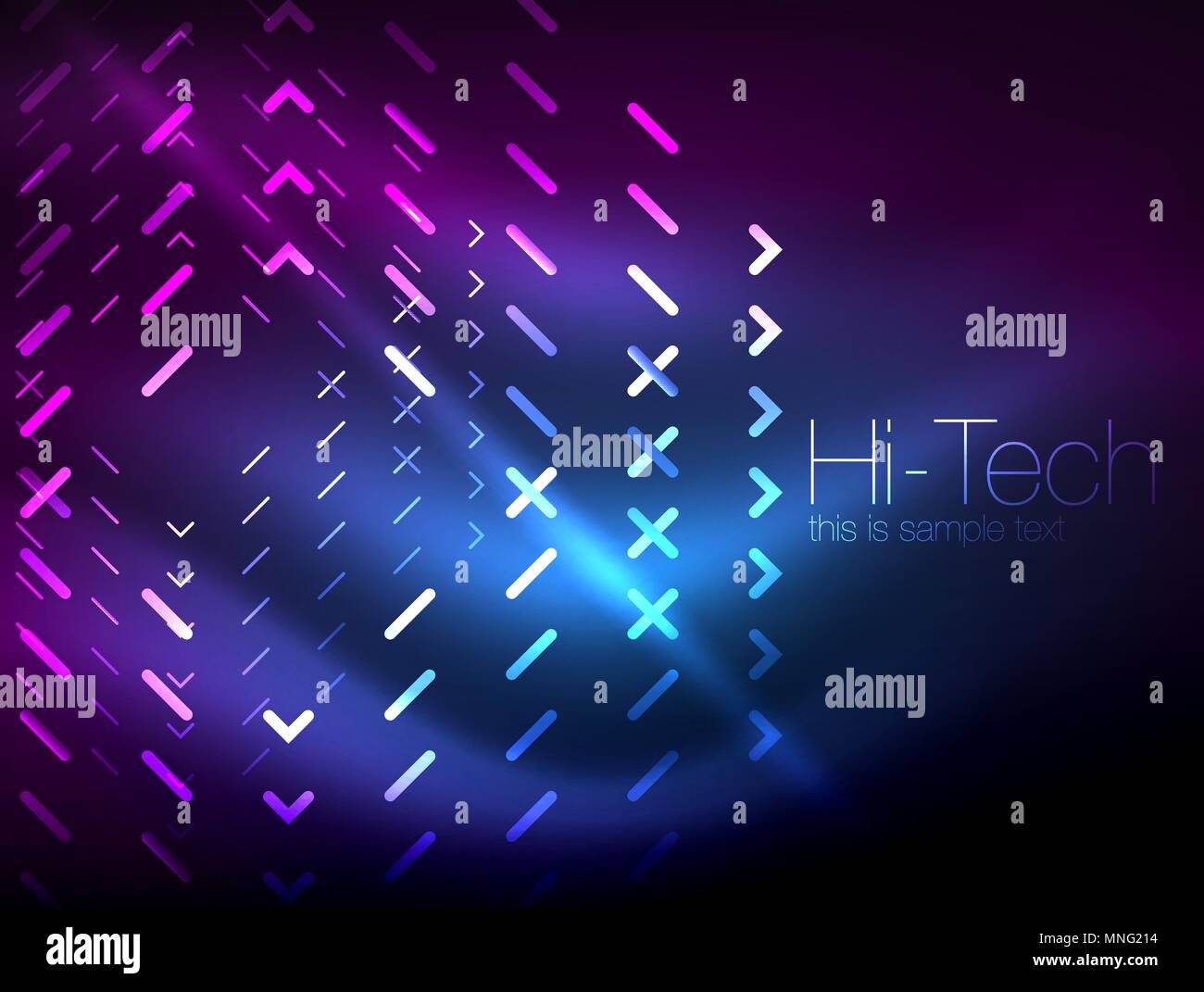 Futuristic neon lights on dark background, digital abstract techno ...