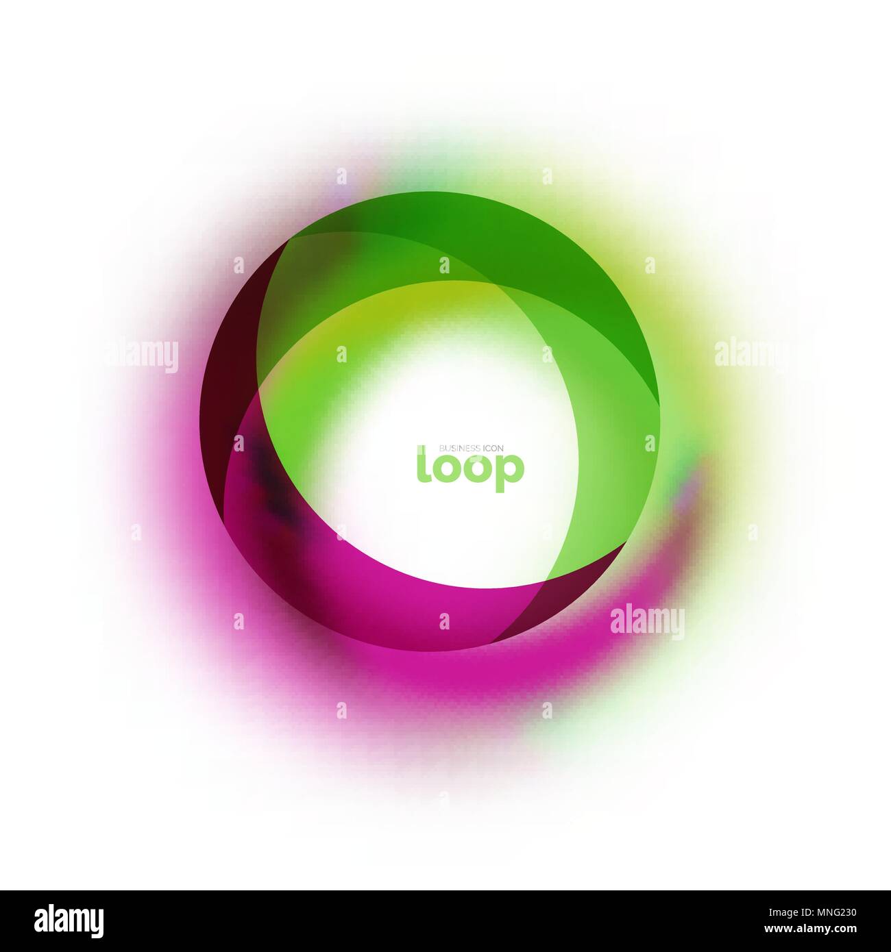 Loop circle business icon, created with glass transparent color shapes ...