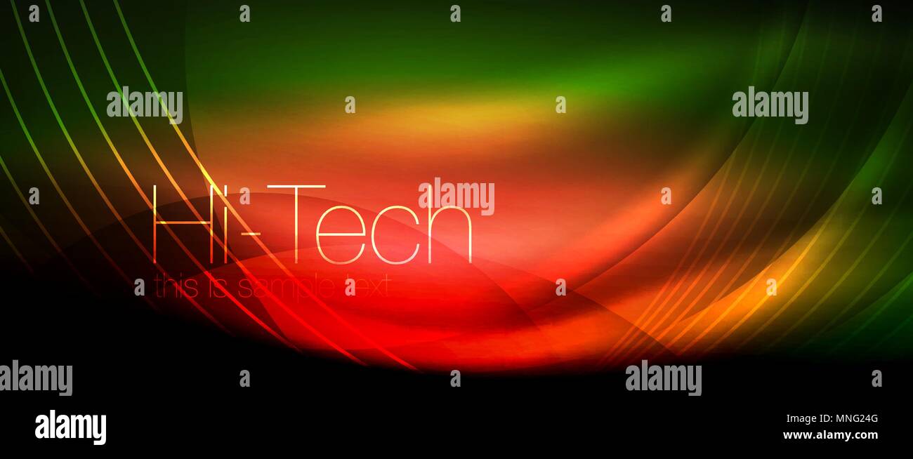 Glossy light effect neon glowing waves, shiny lights. Glossy light ...