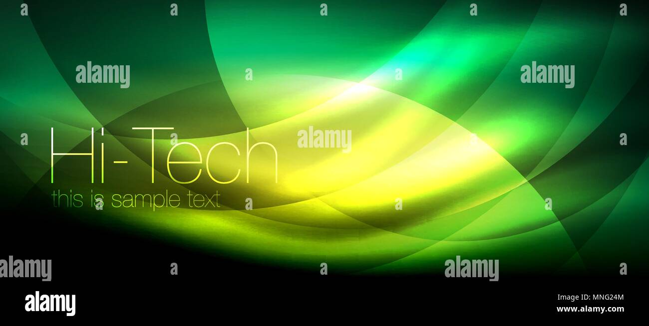 Glossy light effect neon glowing waves, shiny lights. Glossy light ...